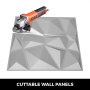 Pvc Wall Panels 3d Textured Diamond Design 13 Tiles 35 Sf Art Silver ...