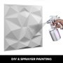 3d Pvc Wall Panels Textured Diamond Design 13 Tiles 35 Sf Art White ...