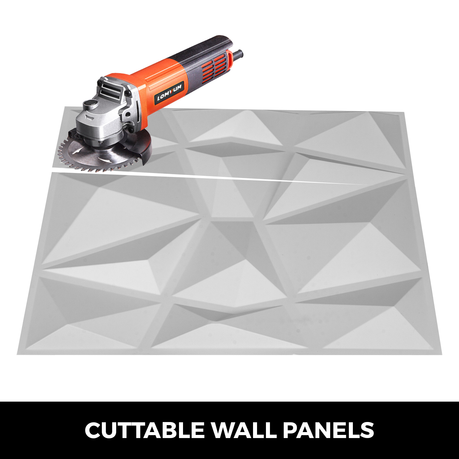 3d Pvc Wall Panels Textured Diamond Design 13 Tiles 35 Sf Art White ...