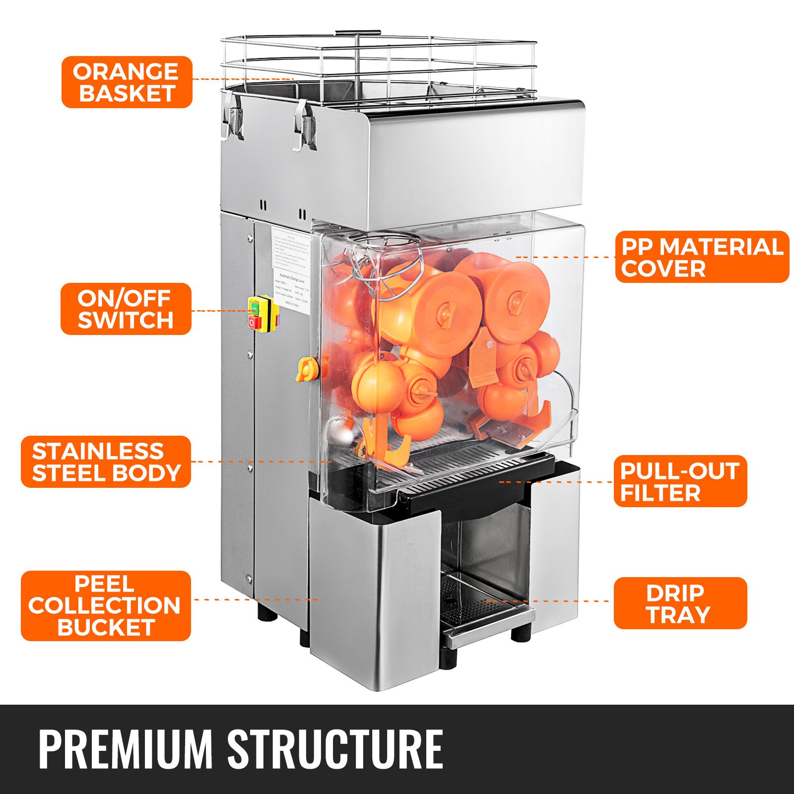 Commercial Orange Juicer Orange Juice Machine 22-30 PCs Automatic ...