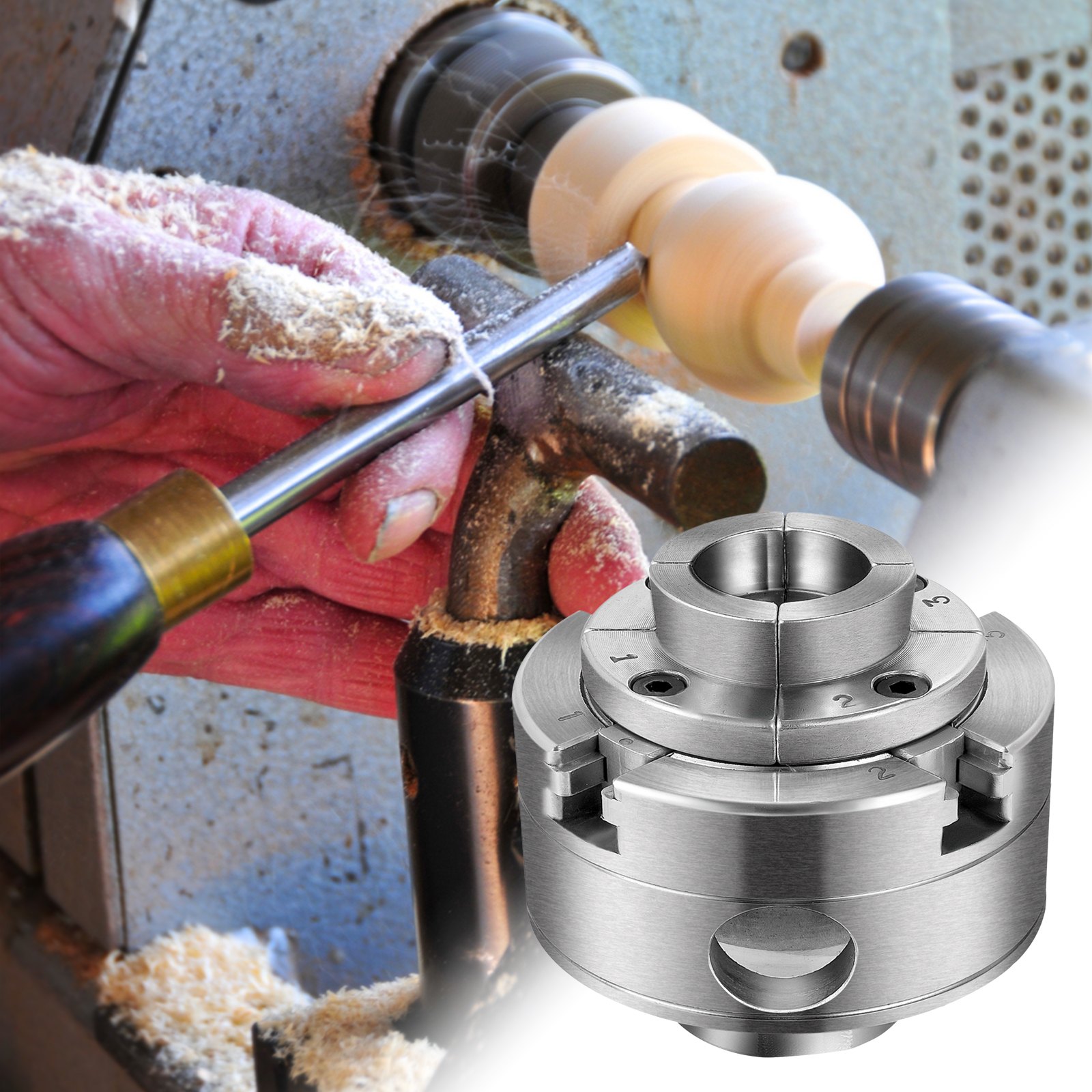 VEVOR Lathe Chuck, 2.75" Woodturning Lathe Chuck, 4-Jaw Wood Lathe ...