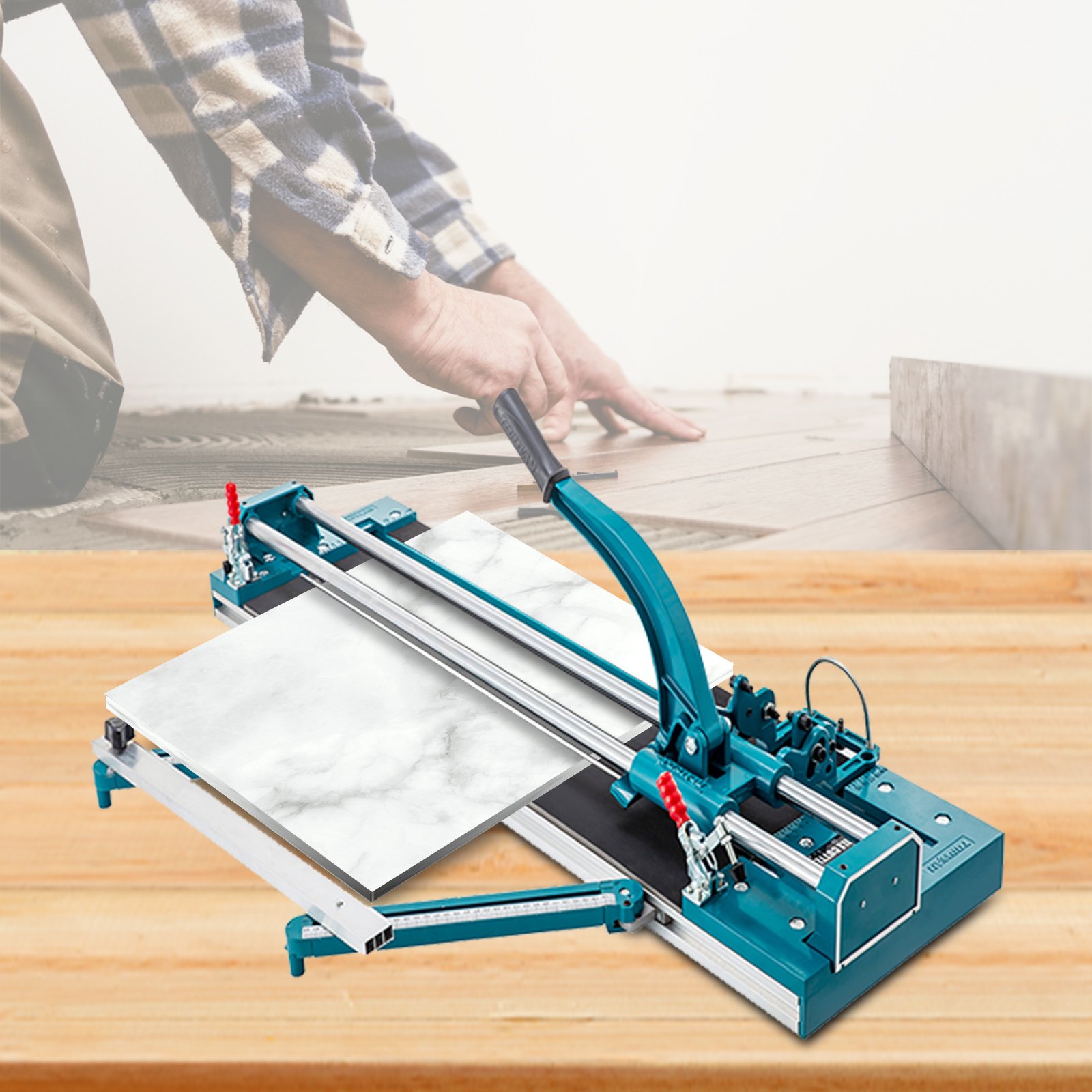 VEVOR 31.5 Inch Tile Cutter Double Rail Manual Tile Cutter 3/5 in Cap w ...