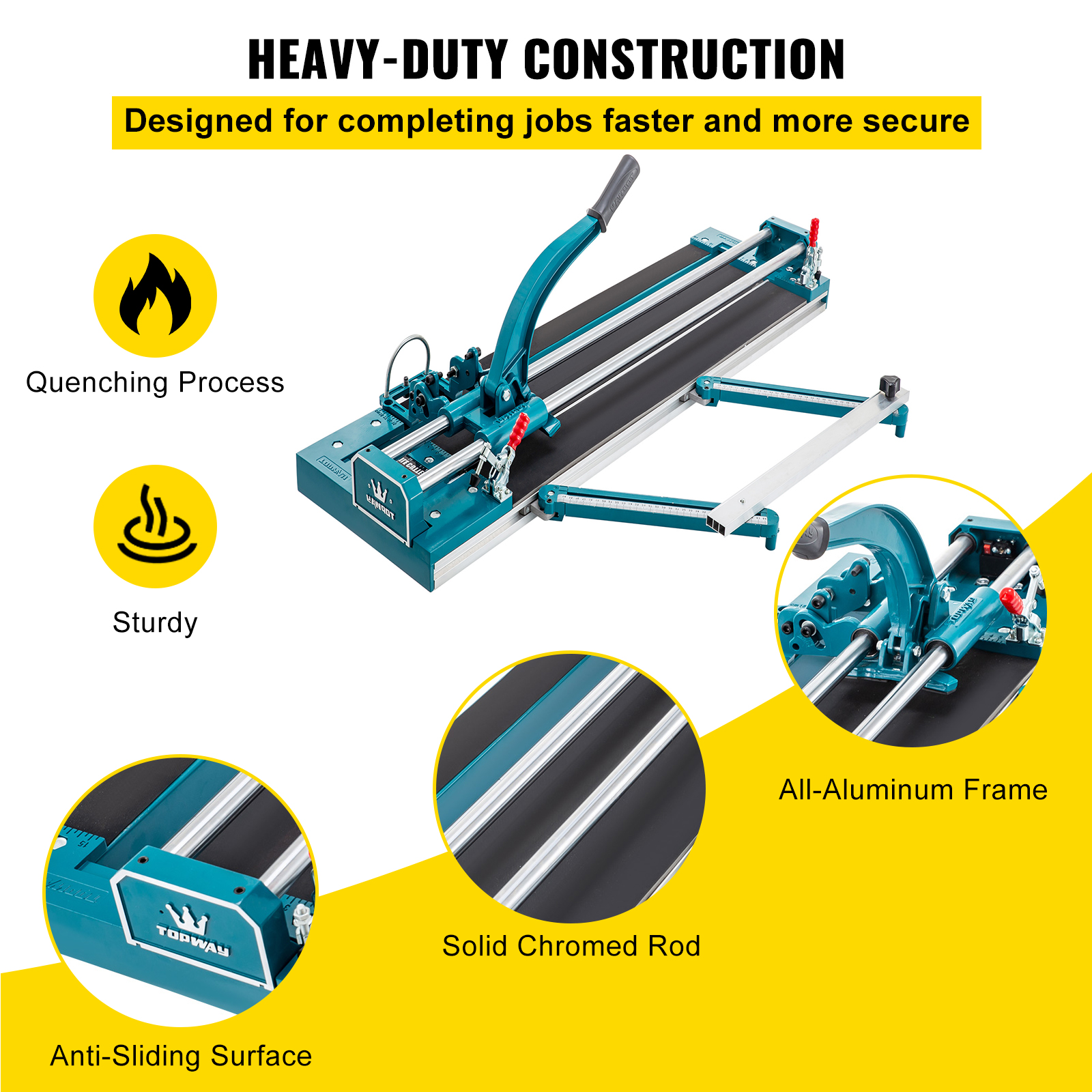 Heavy Duty Tile Cutter 3/5 in Cap 31inch Blue w/ Precise Laser ...