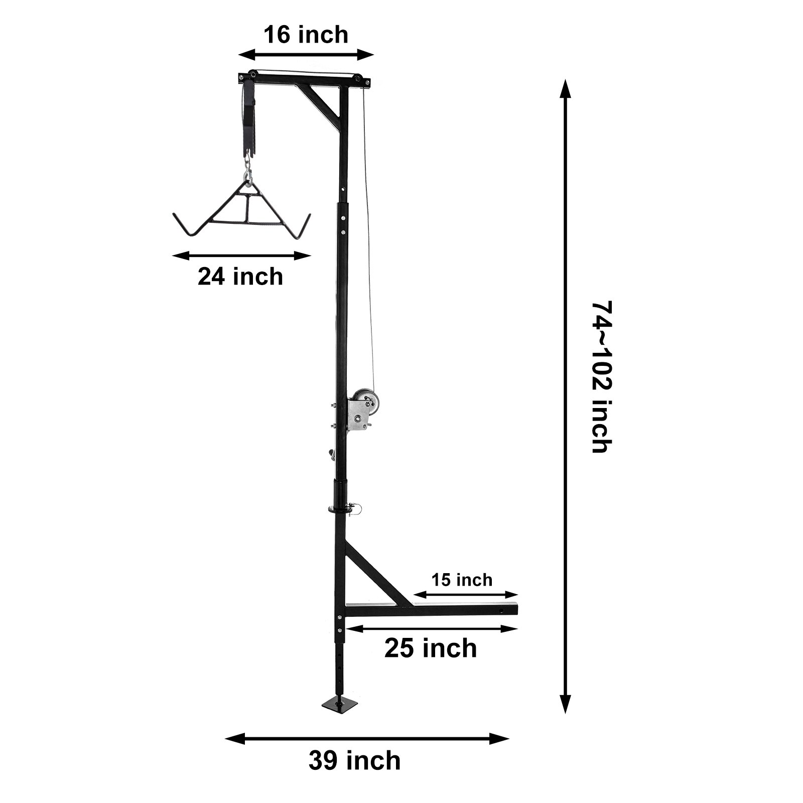 VEVOR Hitch Mounted Deer Hoist, 400lbs Capacity Hitch Game Hoist, 2 ...