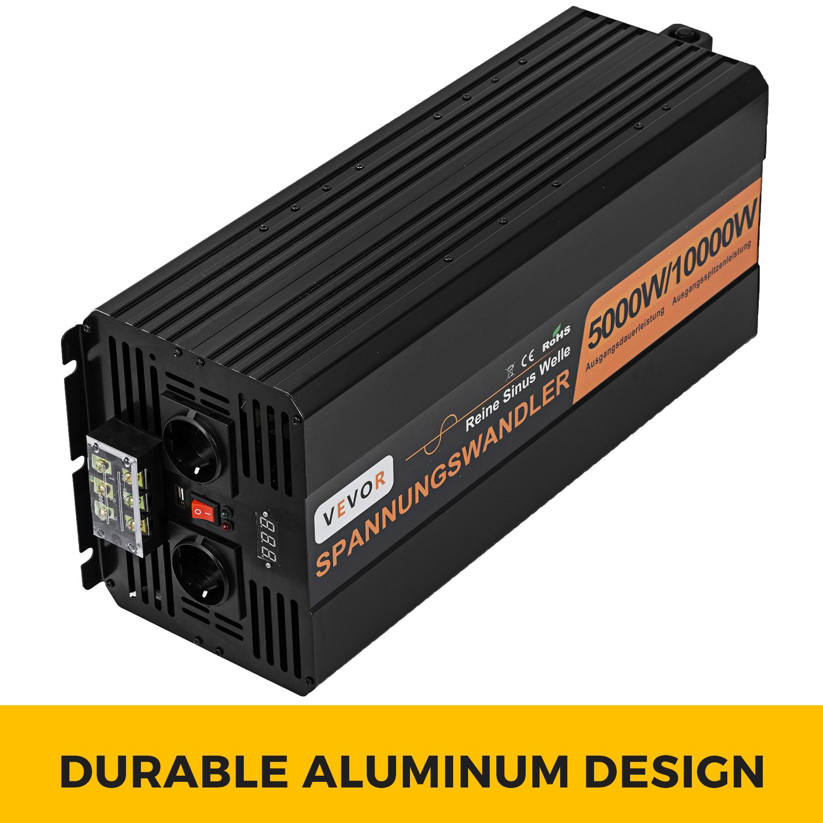 VEVOR 5000w 24v 230v Pure Sine Power Inverter Generator 10000w Peak ...