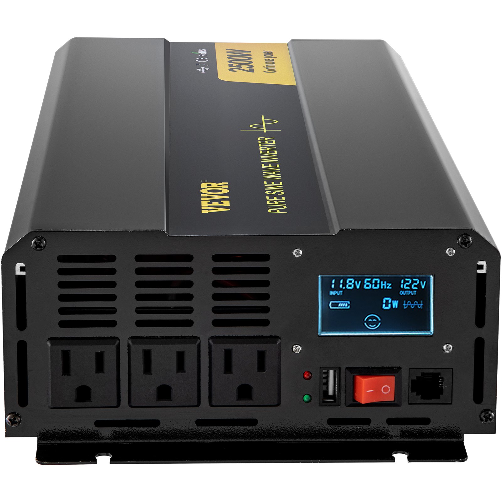 VEVOR Pure Sine Wave Inverter Power Inverter 2500W DC12V to AC120V ...