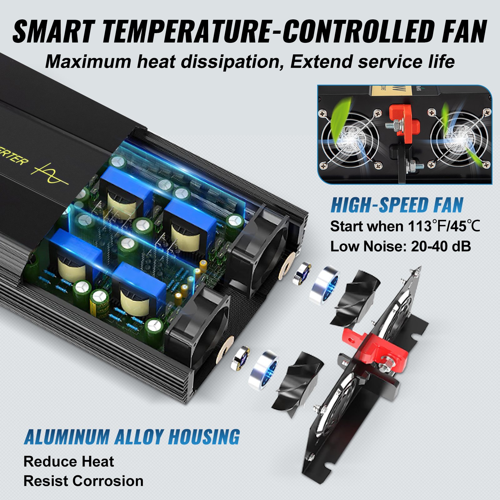 VEVOR Pure Sine Wave Inverter, 2500 Watt Power Inverter, DC 12V to AC ...