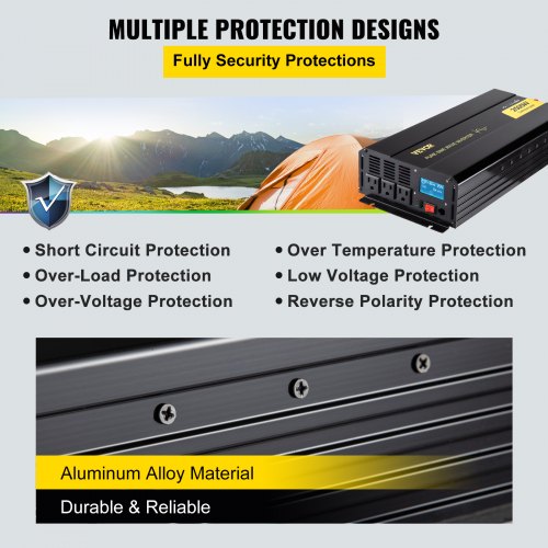 VEVOR Pure Sine Wave Inverter, 2500 Watt Power Inverter, DC 24V to AC ...