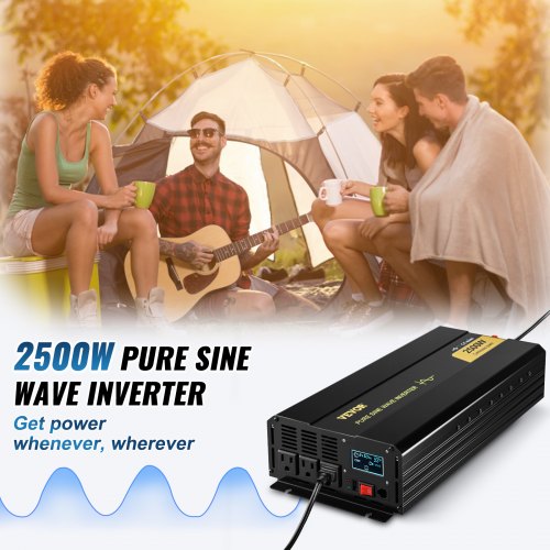 VEVOR Pure Sine Wave Inverter, 2500 Watt Power Inverter, DC 24V to AC ...