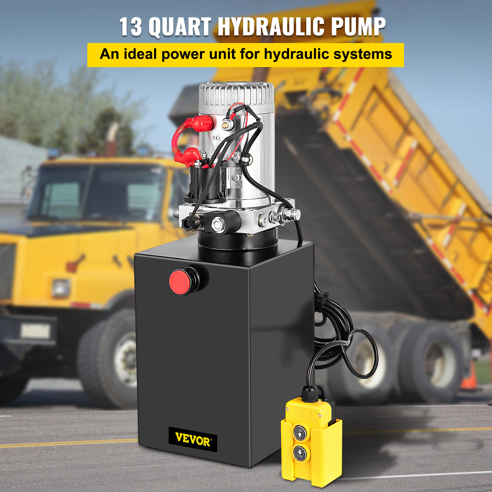 13 Quart Single Acting Hydraulic Pump Dump Trailer Unloading Unit Pack ...