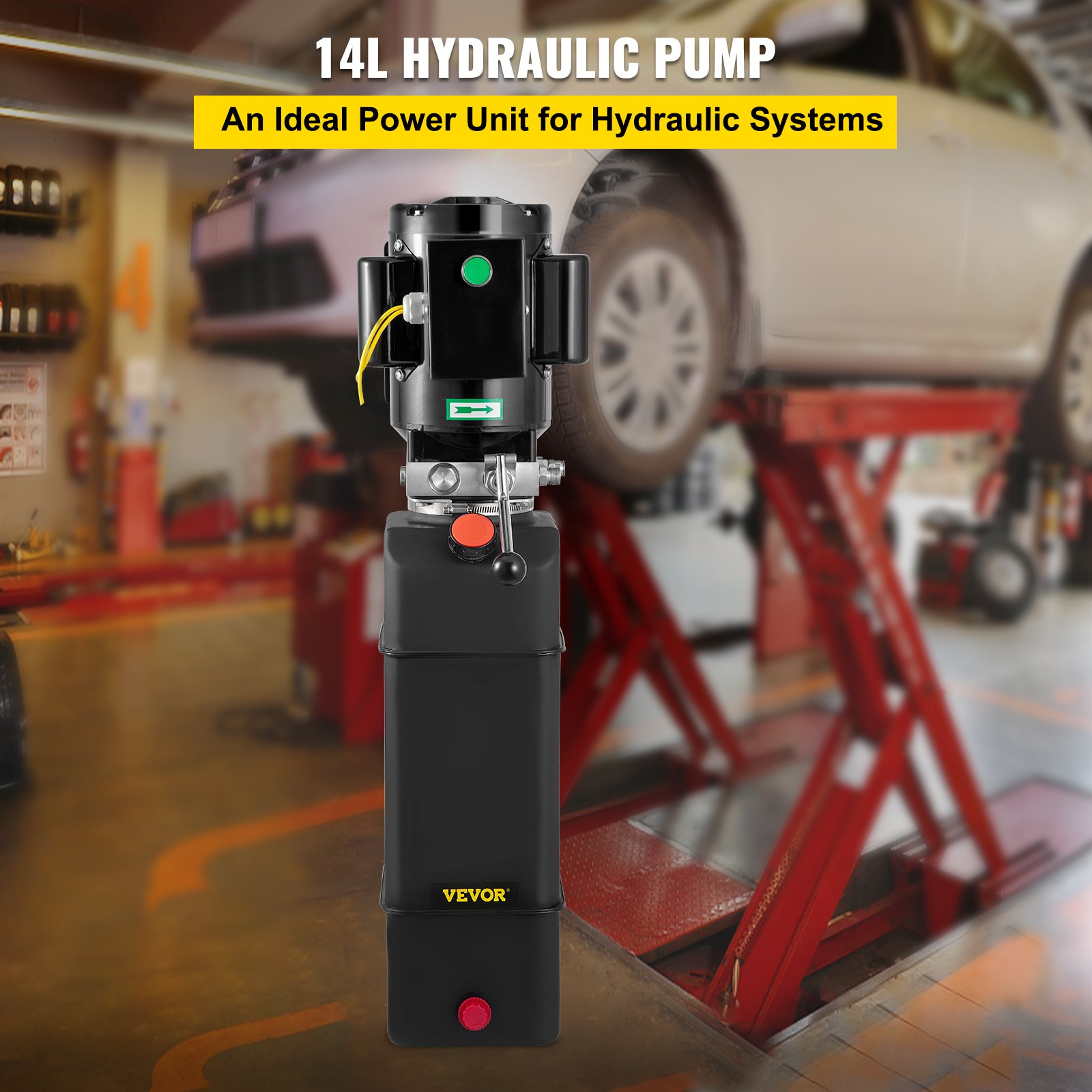 3 HP Car Auto Lift Hydraulic Power Unit Pack, 220V 60hz, 2950 PSI 3.5 ...