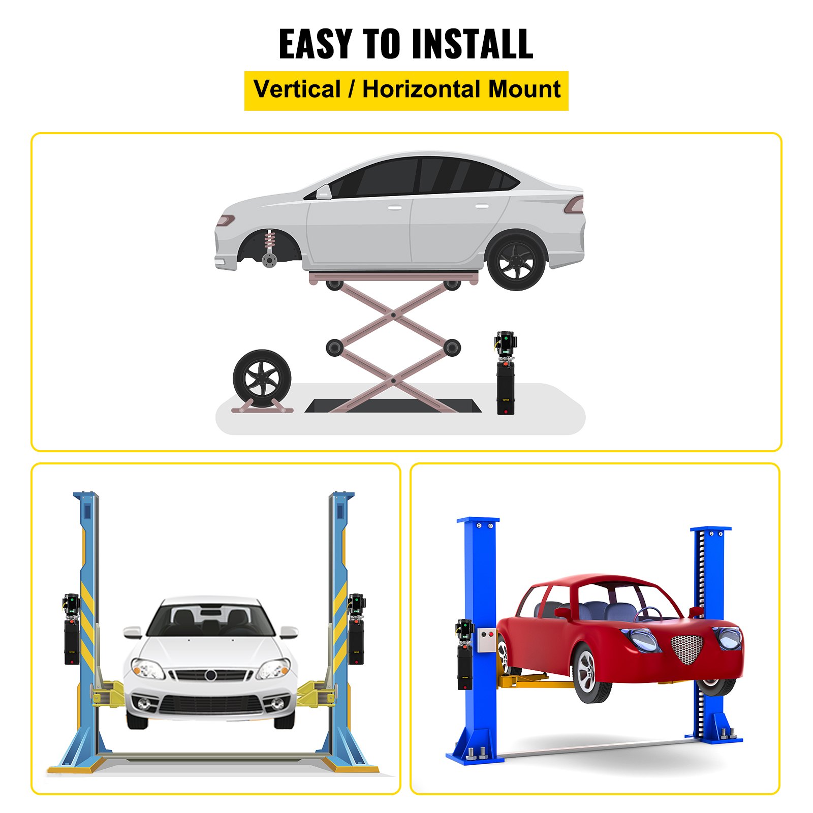 3 HP Car Auto Lift Hydraulic Power Unit Pack, 220V 60hz, 2950 PSI 3.5 ...