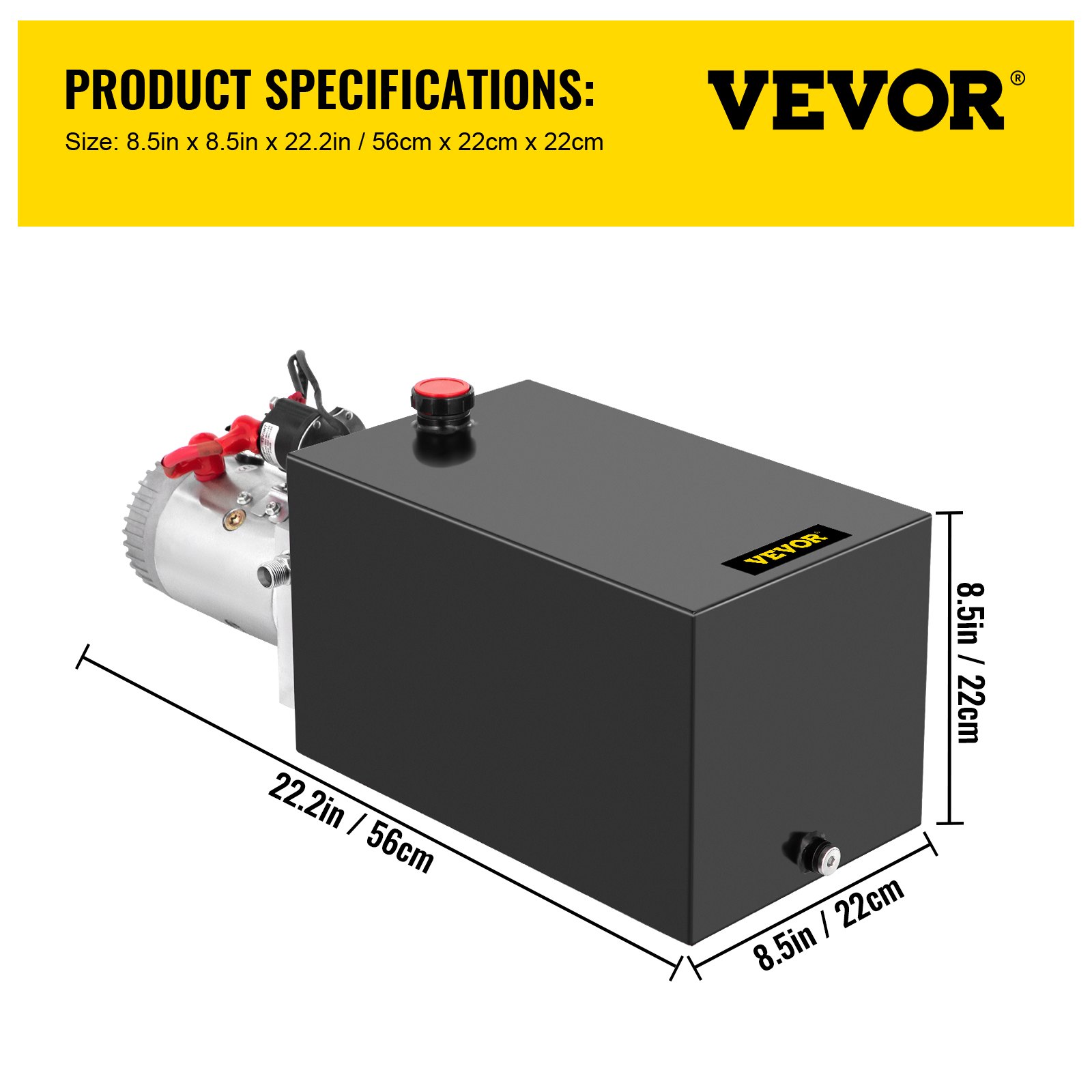 12 Volt Hydraulic Pump For Dump Trailer 15 Quart Steel Single Acting ...