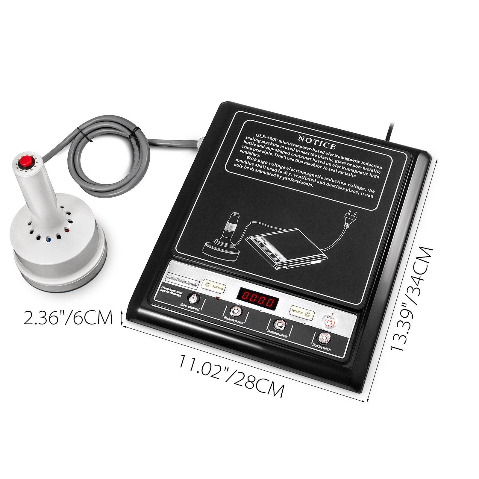 800-1200W Handheld Induction Sealer Portable Sealing Machine ...