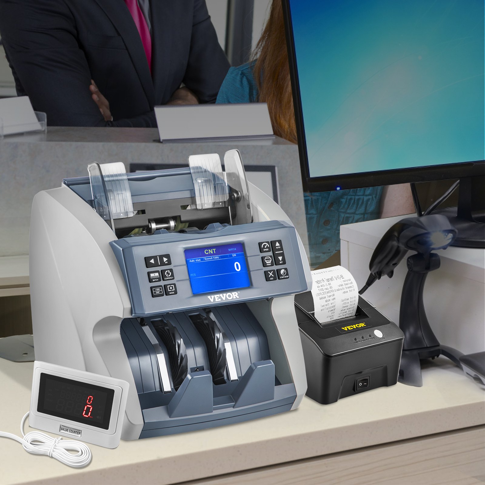 VEVOR Money Counter Machine, Mixed Denominations 2CIS,UV, MG, MT,IR, DB ...