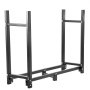 VEVOR Firewood Log Rack, 6ft Firewood Rack Outdoor, Black Firewood Rack ...