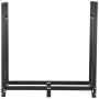 VEVOR Firewood Log Rack, 6ft Firewood Rack Outdoor, Black Firewood Rack ...