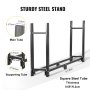 VEVOR Firewood Log Rack, 6ft Firewood Rack Outdoor, Black Firewood Rack ...