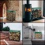 VEVOR Firewood Log Rack, 6ft Firewood Rack Outdoor, Black Firewood Rack ...
