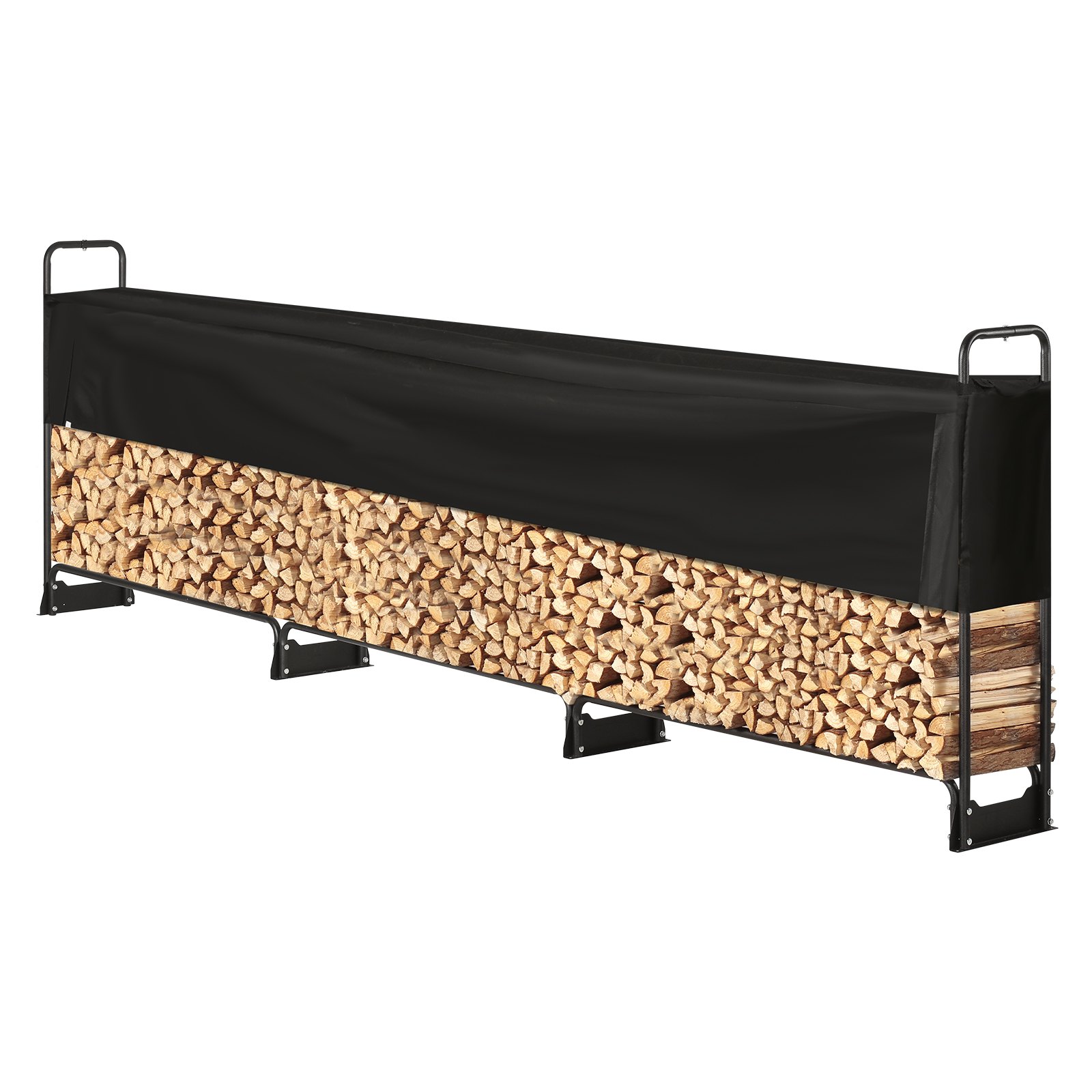 VEVOR 12.7FT Outdoor Firewood Rack with Cover, 152x14.2x46.1in,Heavy ...