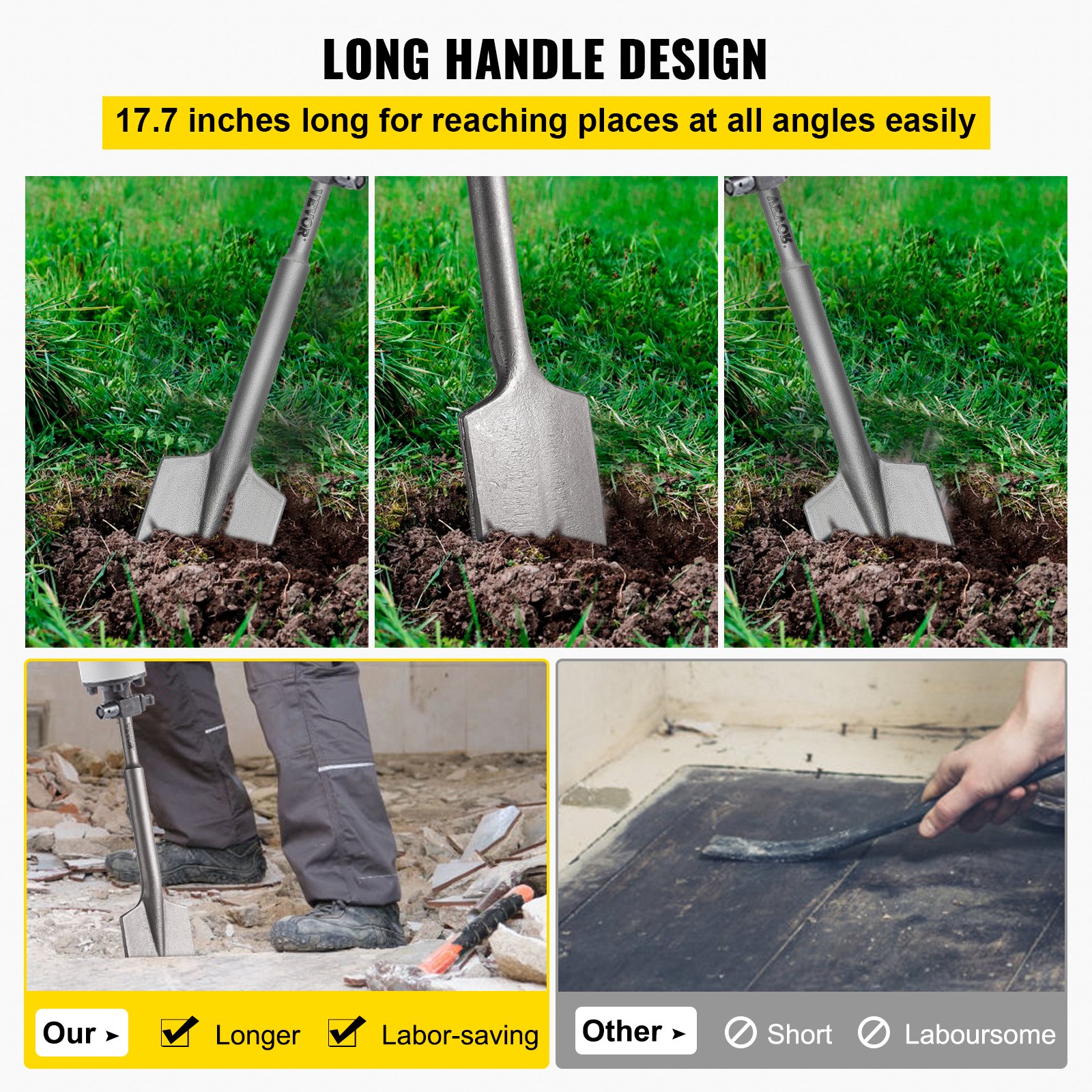 VEVOR VEVOR Clay Spade Scoop Shovel Bit SDS Max Jack Hammer Chisel Bits ...