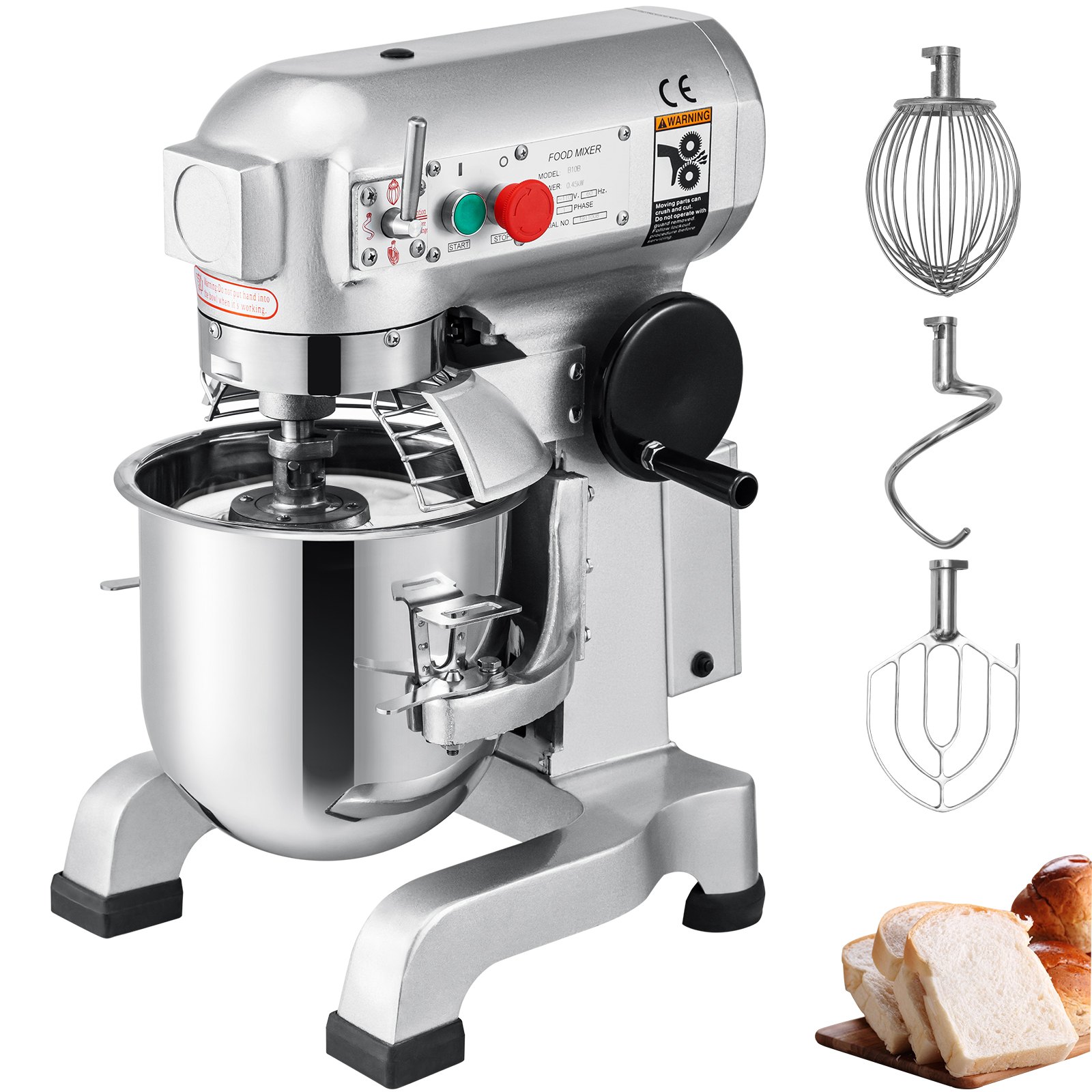 VEVOR Commercial Food Mixer 15Qt 600W 3 Speeds Adjustable 110/178/390 ...