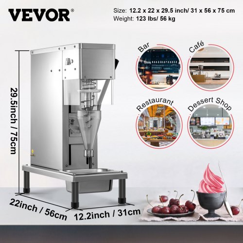 VEVOR 110V Frozen Yogurt Blending Machine 750W, Yogurt Milkshake Ice ...
