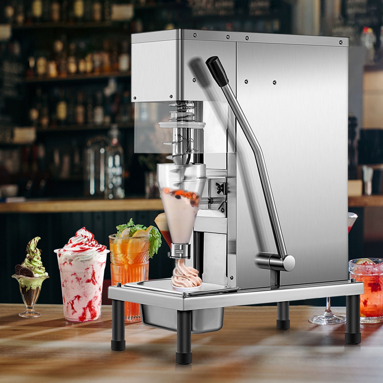 VEVOR 110V Frozen Yogurt Blending Machine 750W, Yogurt Milkshake Ice ...