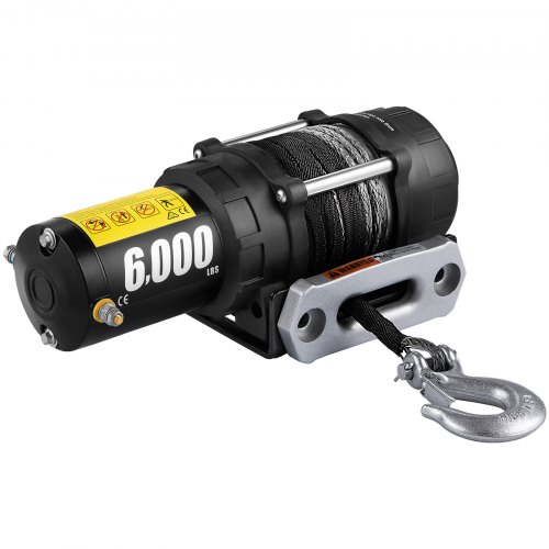VEVOR Electric Winch 6000lb Load Capacity Truck Winch Synthetic Rope ...