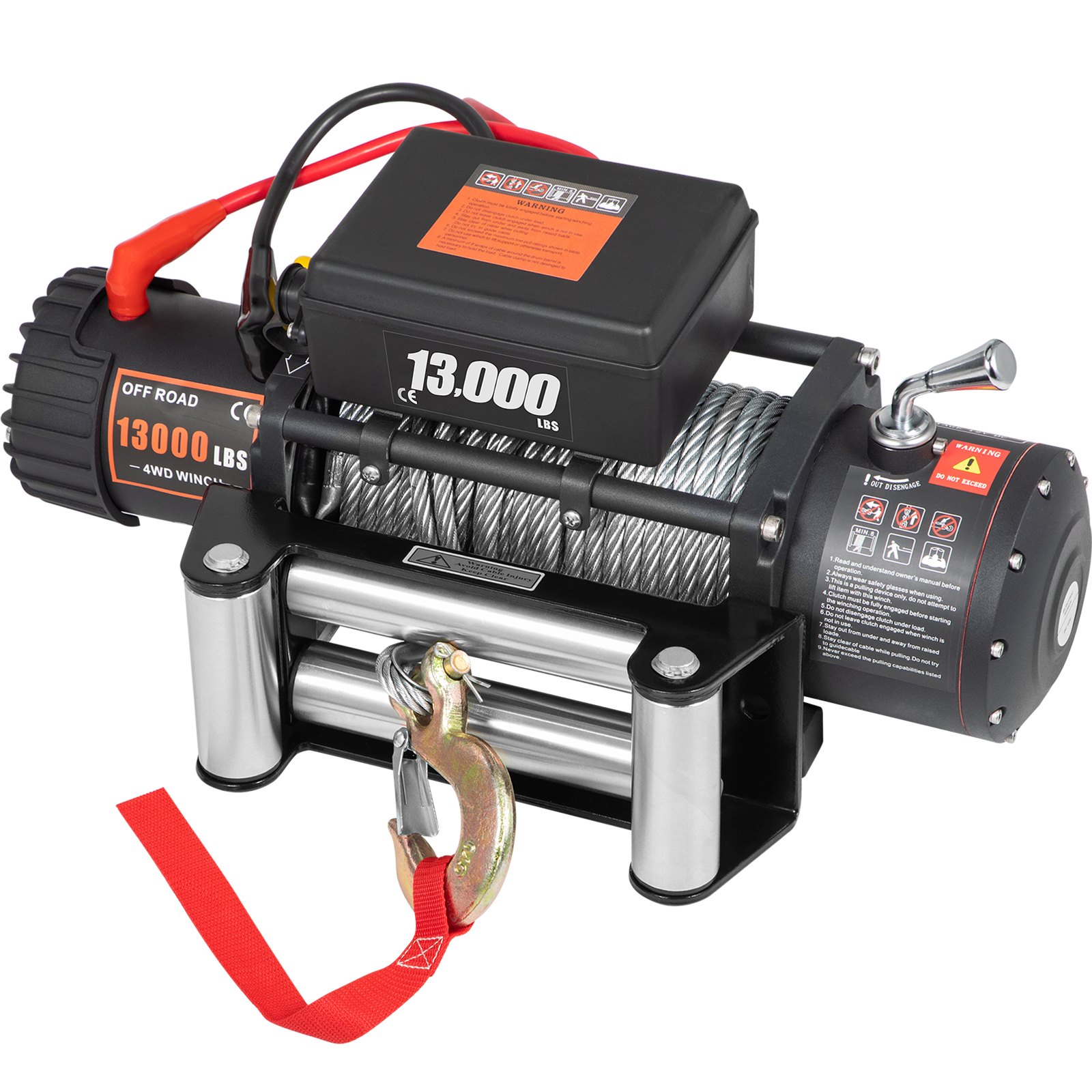 VEVOR Truck Winch 13000lbs Electric Winch 26m/85ft Cable Steel 12V ...
