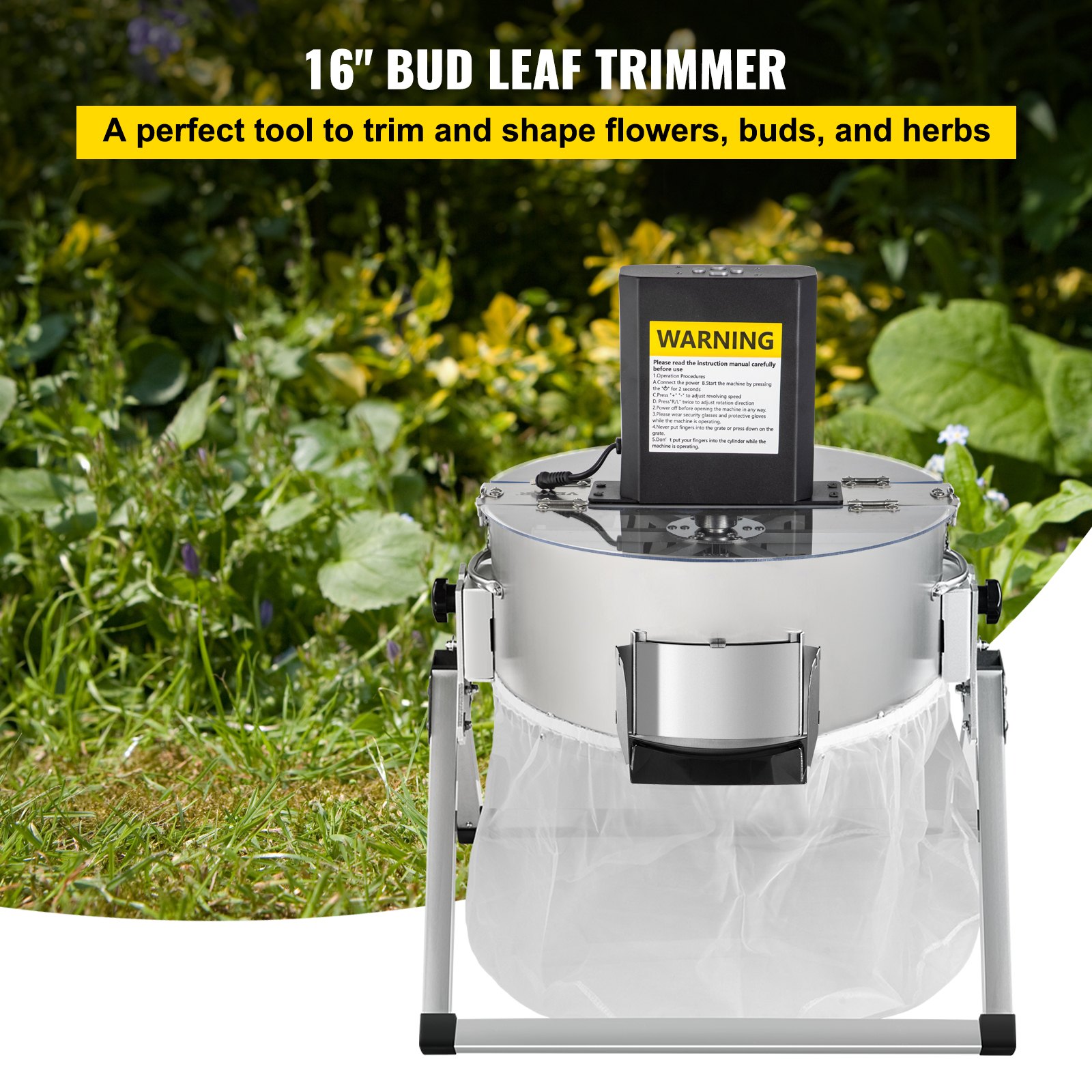 VEVOR Bud Leaf Trimmer, 16 inch Electric and Manual Hydroponic Dry or ...