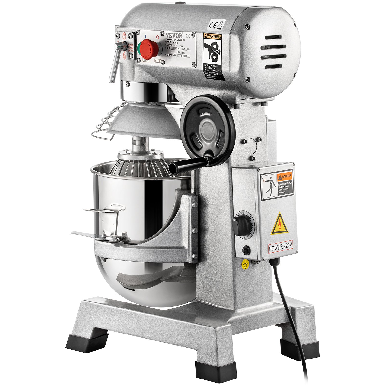 VEVOR Commercial Food Mixer, 10Qt Commercial Mixer with Timing Function ...