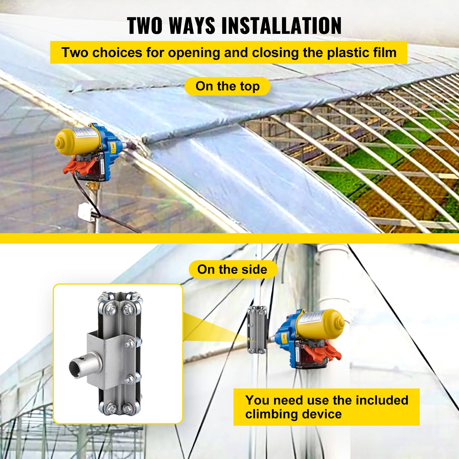 VEVOR Greenhouse Roll Up Motor Kit, 100W DC 24V 3.2 RPM, Waterproof ...