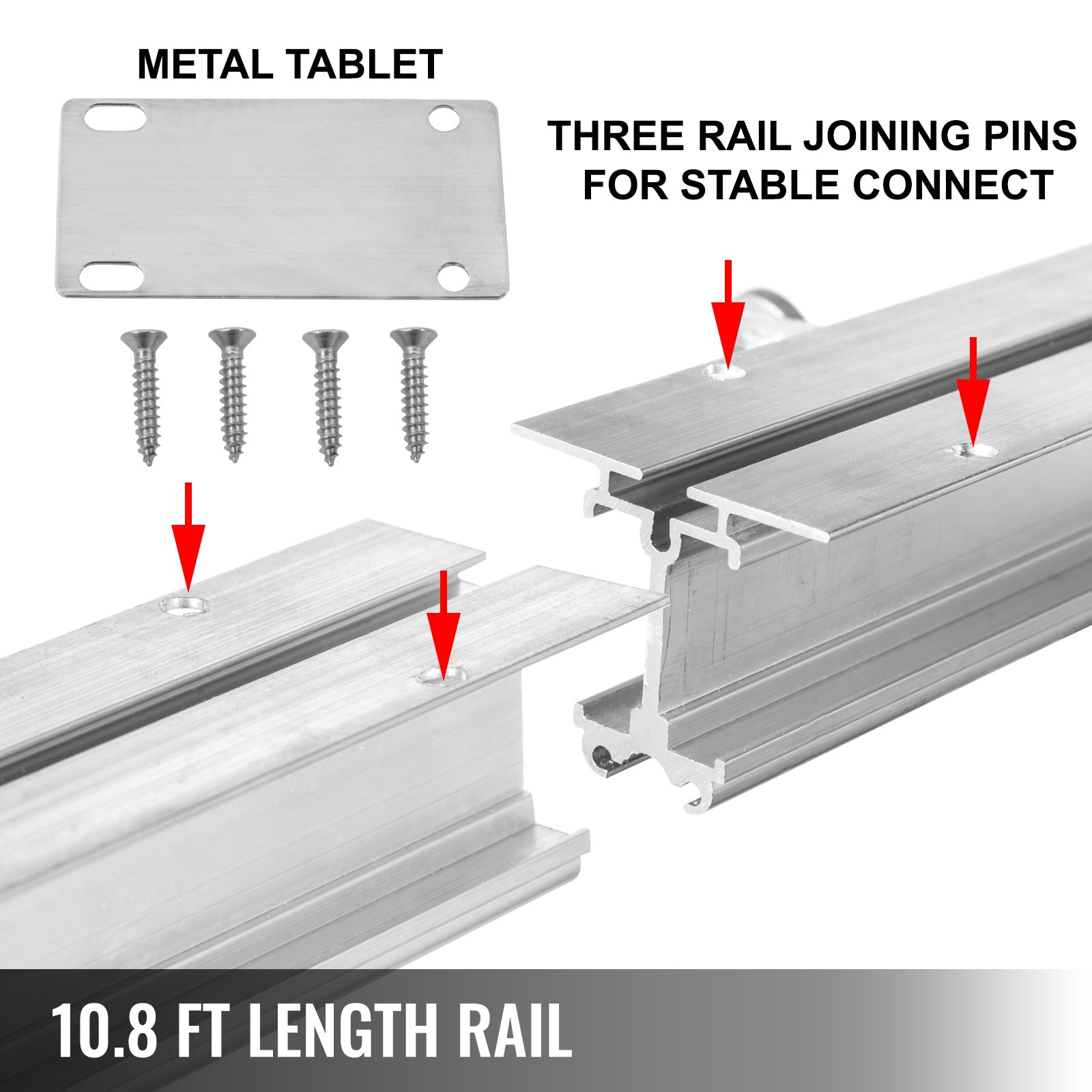 VEVOR 10.8 ft Adjustable Indoor Grow Light Mover Track Rail Mover Kit ...