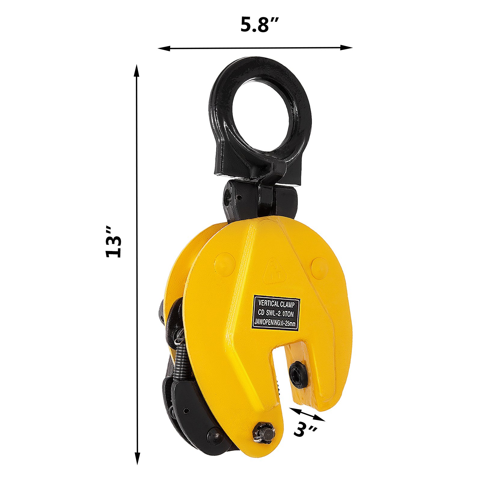4400lbs Industrial Vertical Plate Lifting Clamp Lift 0-1inch Opening ...