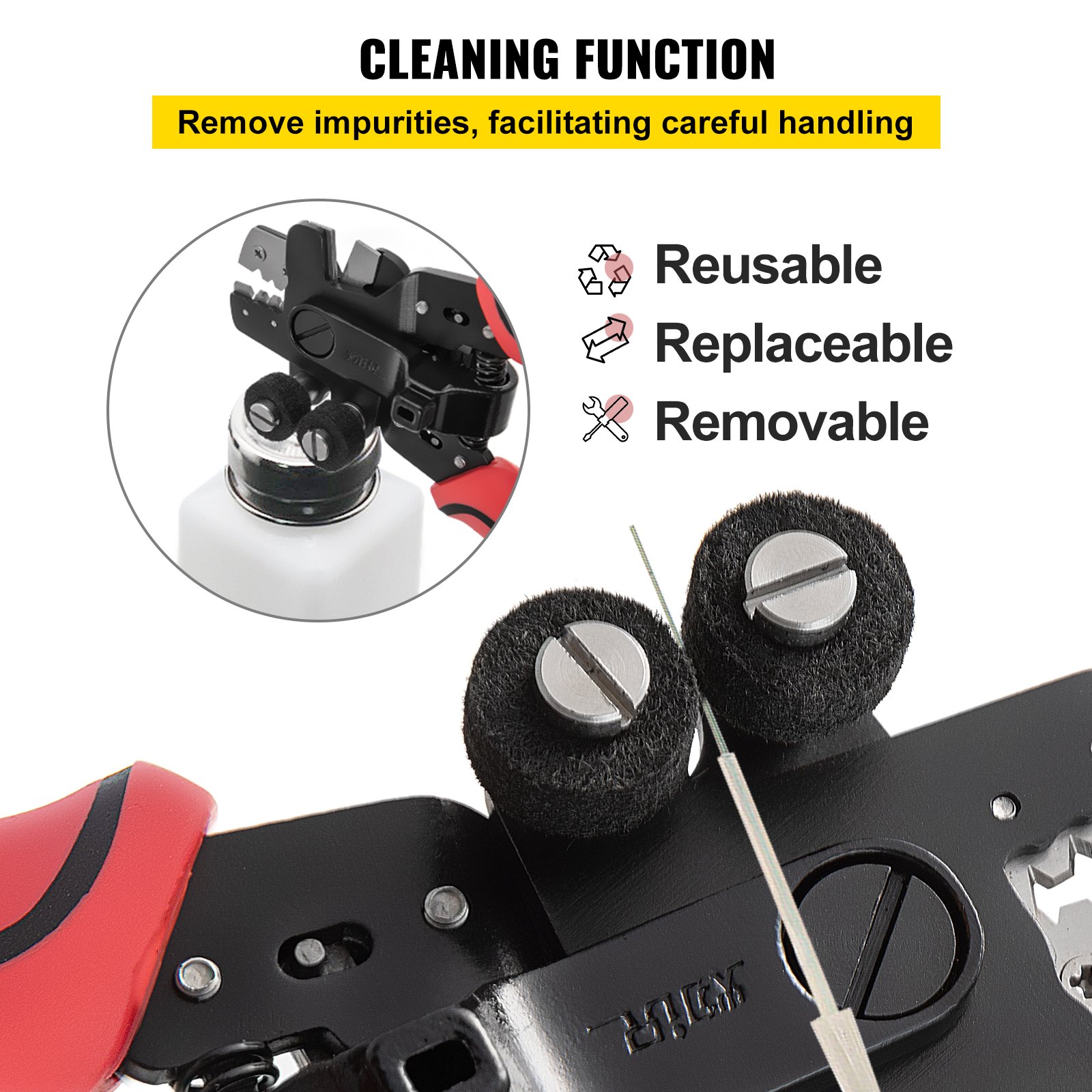VEVOR Fiber Optic Stripper Wire Cutters Pliers 4-in-1 Fiber Stripping ...
