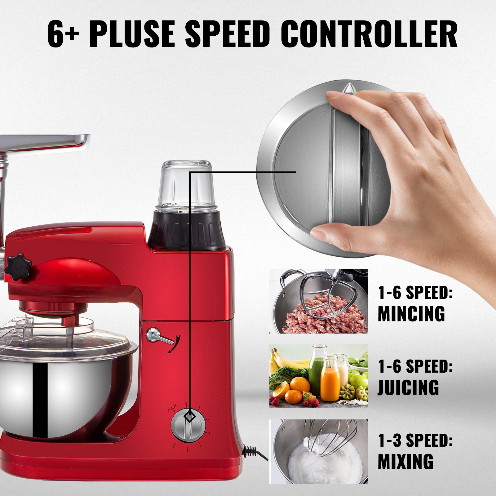 VEVOR Stand Mixer,4 in 1 1000W Multifunctional Electric Kitchen Mixer 6 ...