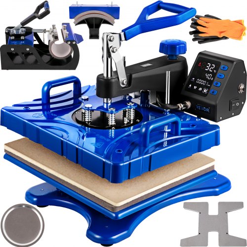Heat Press 6 In 1 Heat Press 12 X 15Inch Black & Red Heat Press Machine ...