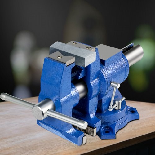 VEVOR 6" Heavy Duty Bench Vise , Double Swivel Rotating Vise Head/Body ...