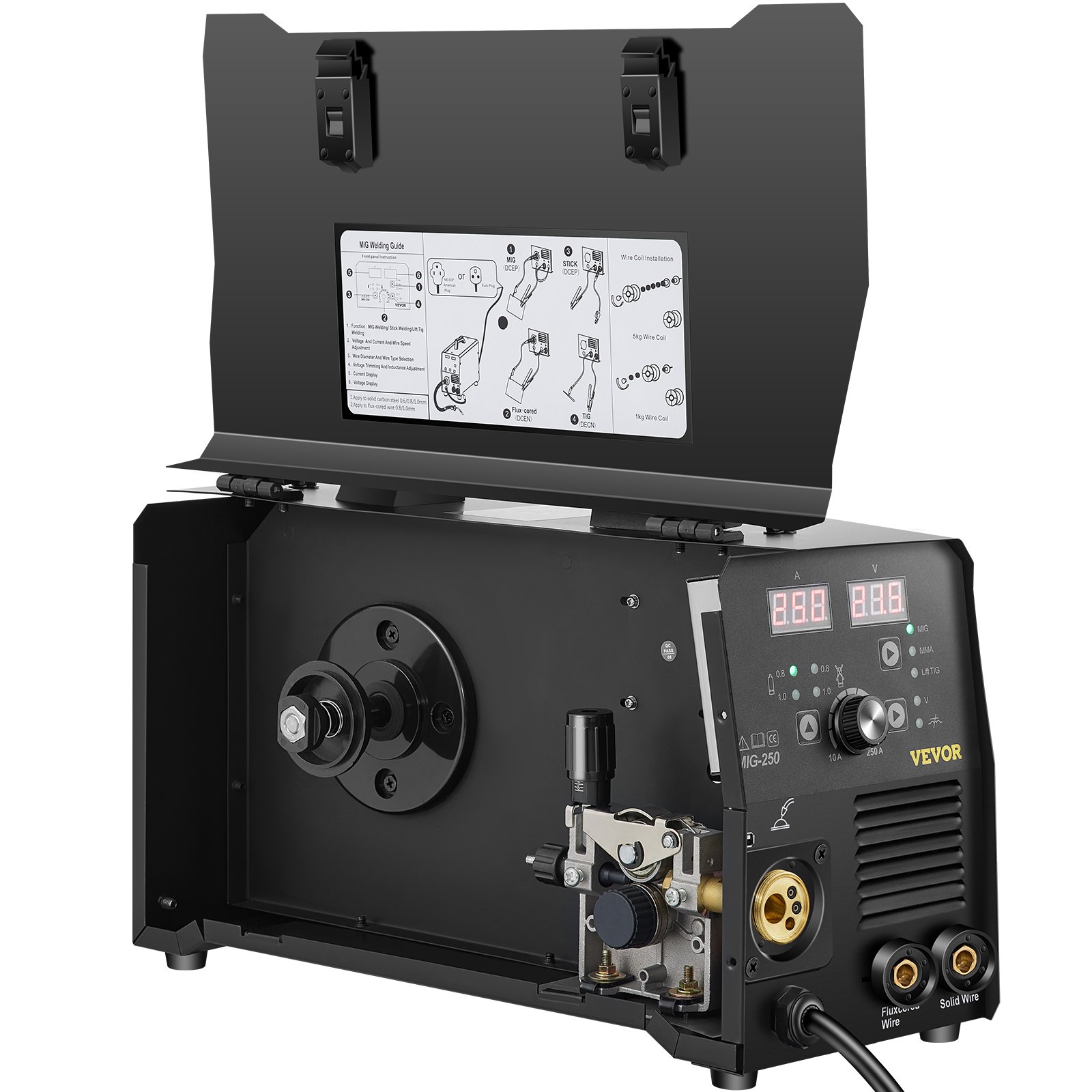 VEVOR 250Amp MIG Welder, Welding Machine 3 in 1, 220V Flux Core/Gas ...
