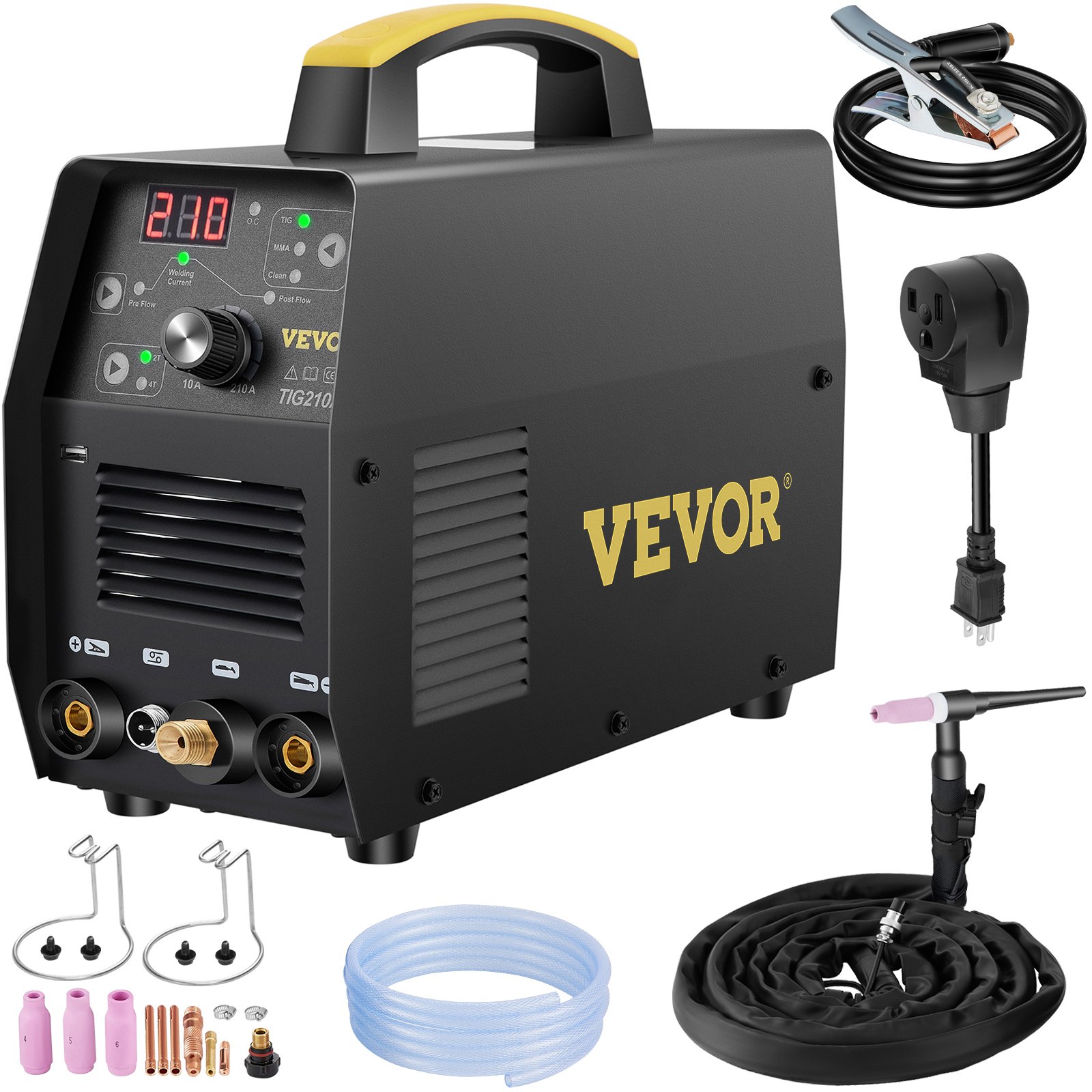 VEVOR 210Amp TIG Welder, Welder TIG 3 in 1, 110/220V Dual Voltage HF ...