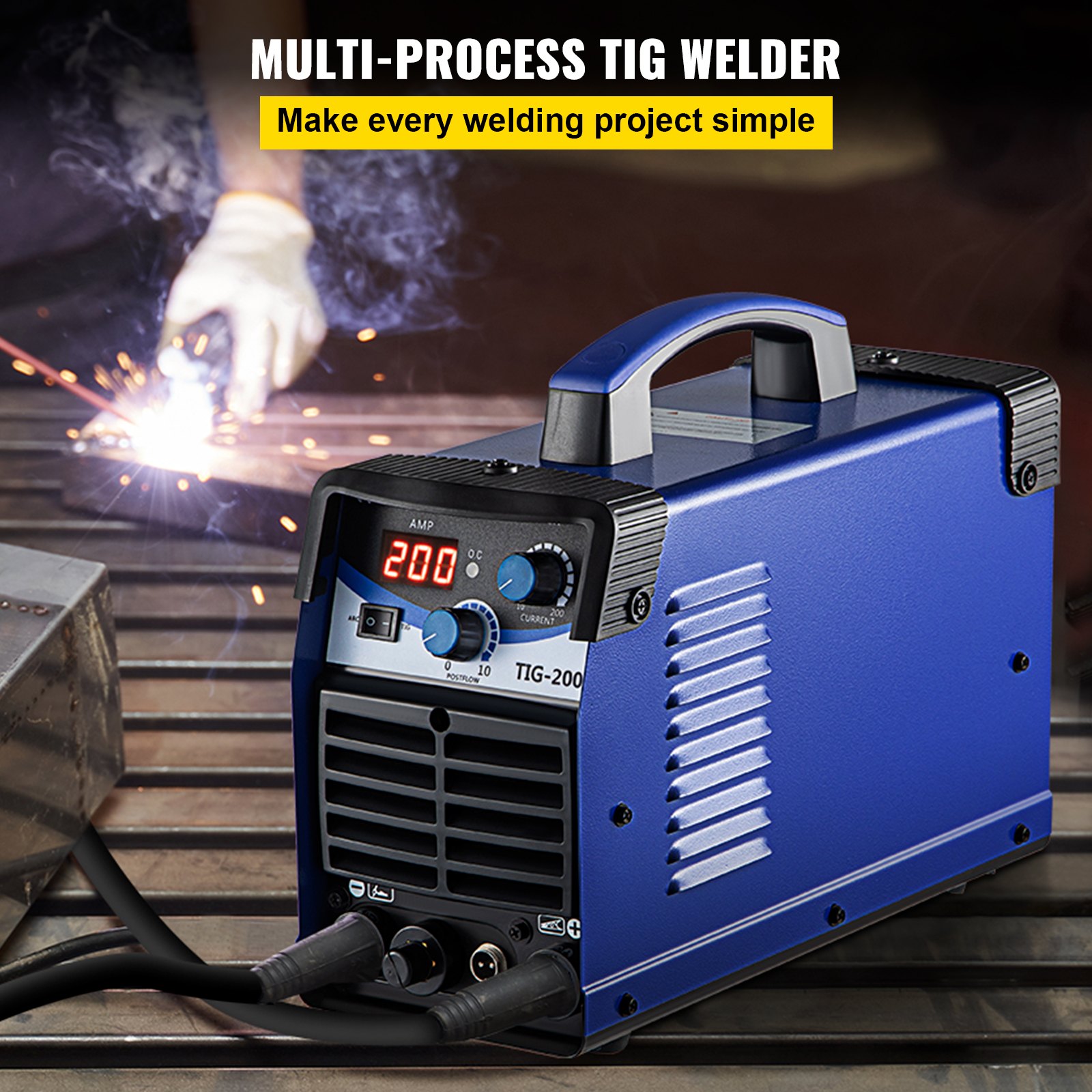 TIG-200, 200 Amp TIG Torch Stick ARC DC Inverter Welder 110/220V Dual ...