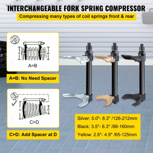 Vevor Interchangeable Fork Strut Coil Spring Compressor Extractor Tool ...