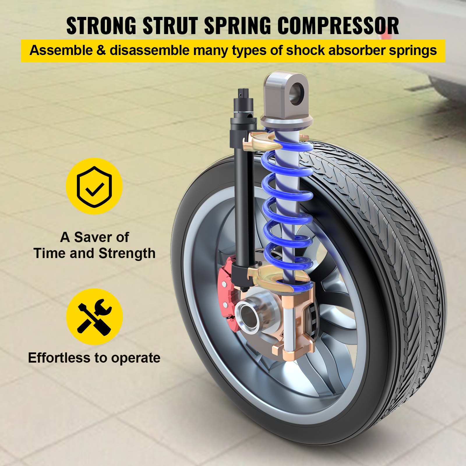 VEVOR Strut Spring Compressor, 3 Pairs Jaws Different Size Fork Spring ...