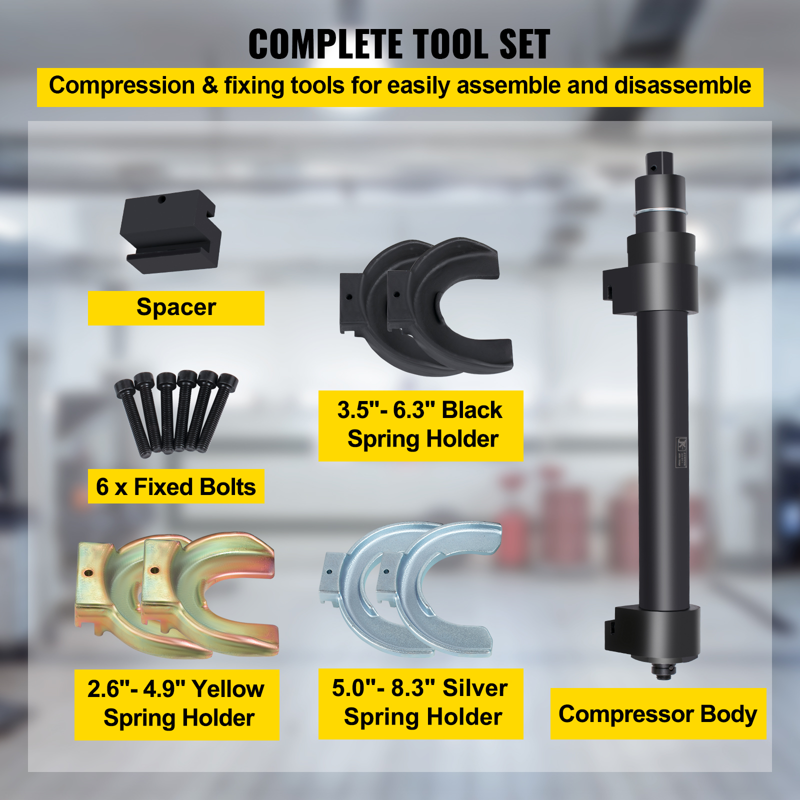 VEVOR Strut Spring Compressor, 3 Pairs Jaws Different Size Fork Spring ...