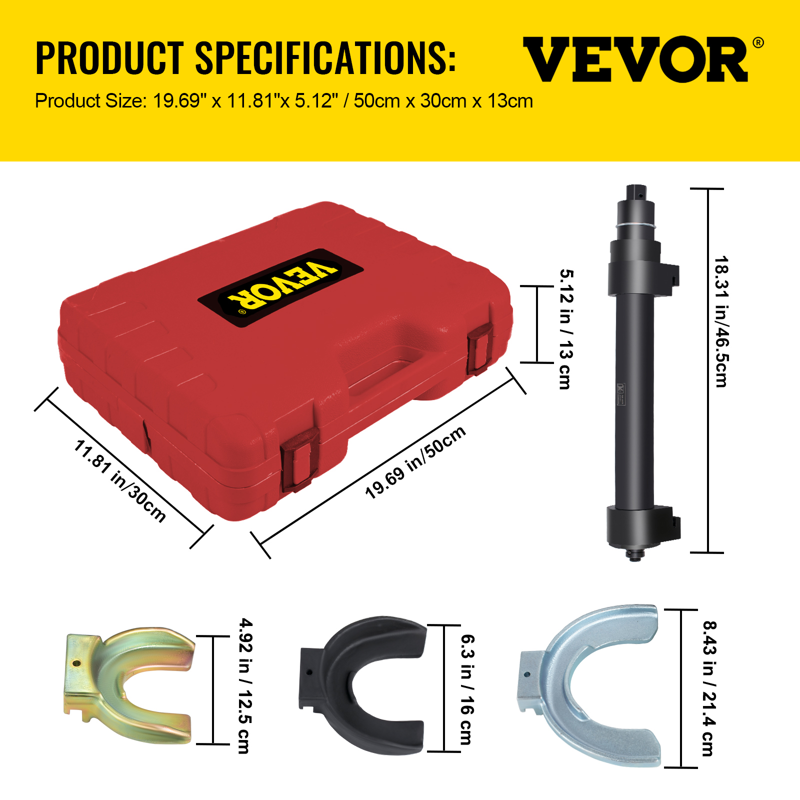 VEVOR Strut Spring Compressor, 3 Pairs Jaws Different Size Fork Spring ...