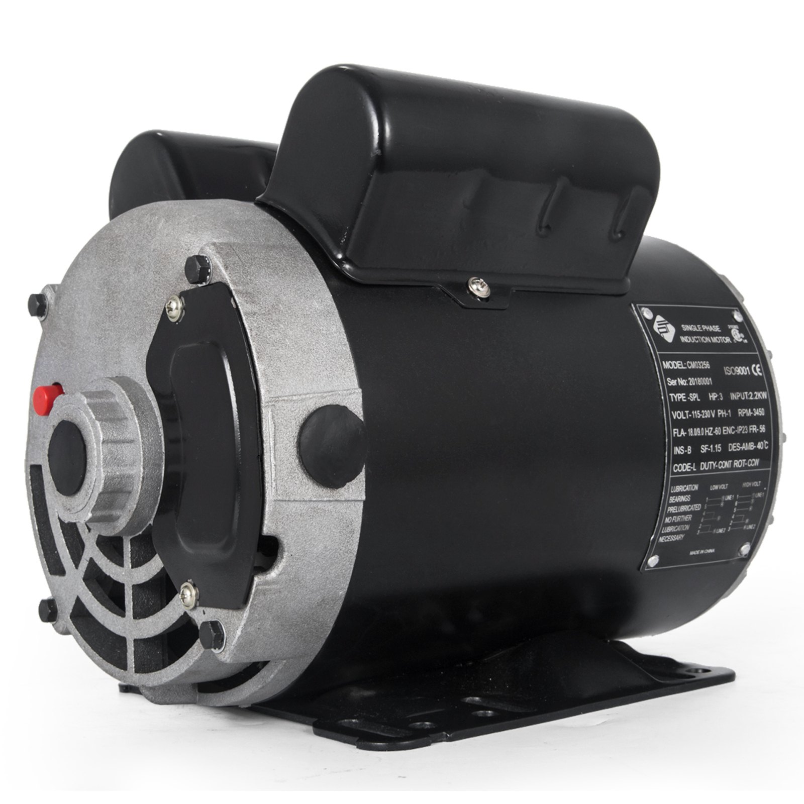 New 2.2 KW 3 HP Air Compressor Electric Motor Single Phase 56 Frame ...