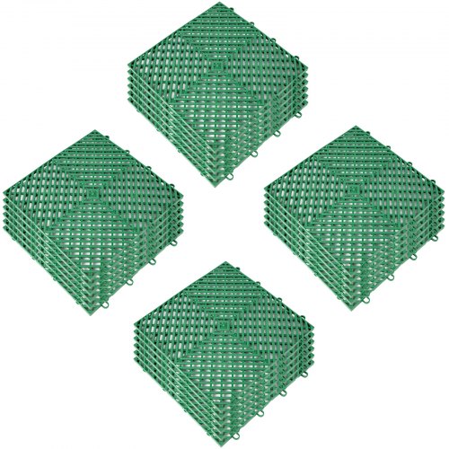 VEVOR Tiles Interlocking 25 PCS Green, Drainage Tiles 12x12x0.5 Inches ...
