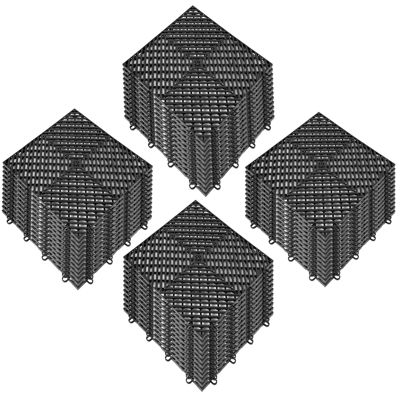 VEVOR Rubber Tiles Interlocking 50 PCS Black Drainage Tiles 12x12x0 5 vevor-rubber-tiles-interlocking-50-pcs-black-drainage-tiles-12x12x0-5