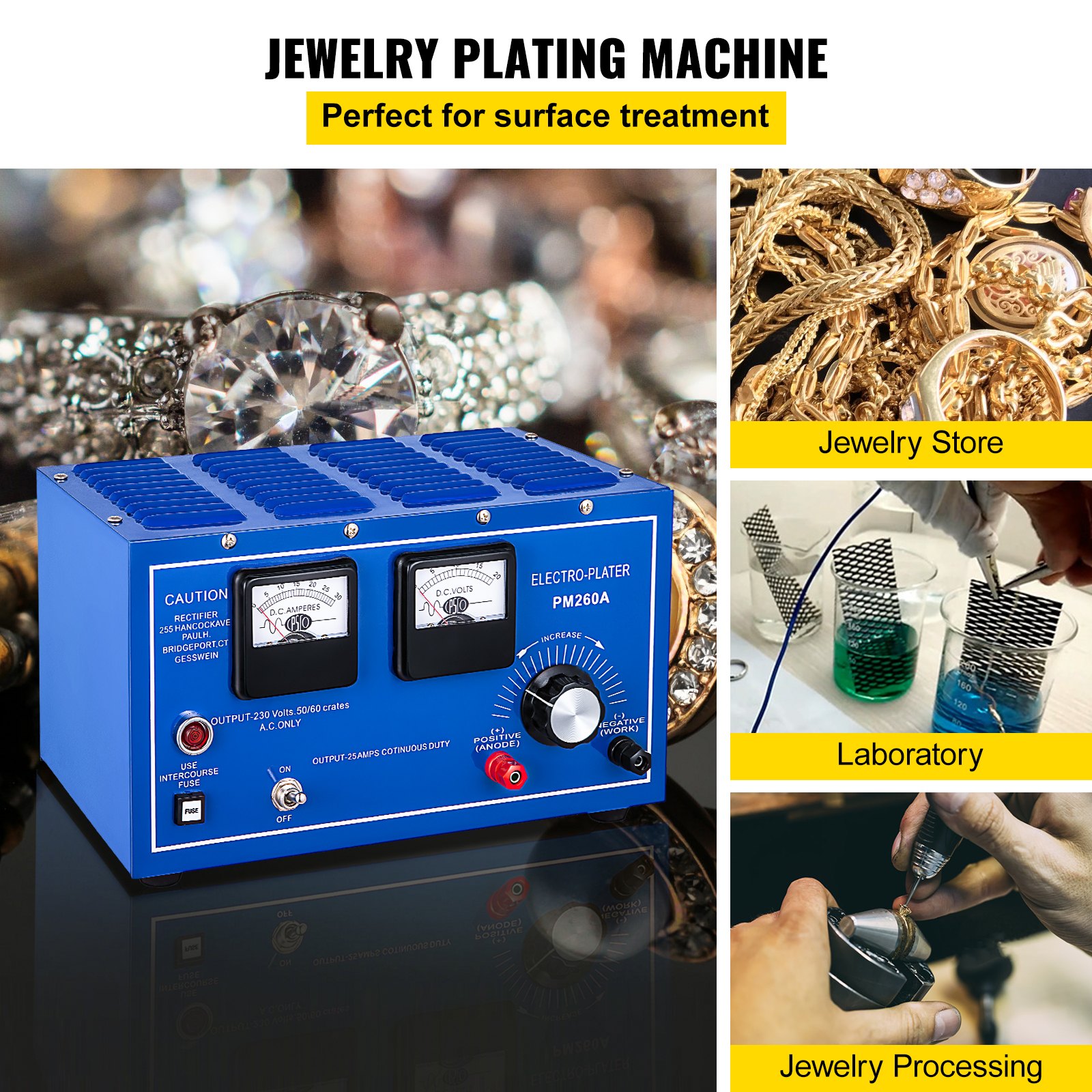 VEVOR Jewelry Plating Rectifier 30A Platinum Gold Silver Rhodium ...